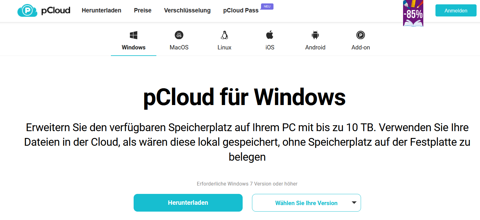 pCloud-App herunterladen und installieren